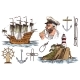 Skipper with Pipe Lighthouse and Sea Captain, Vectors | GraphicRiver