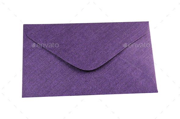 Purple envelope on a white background Stock Photo by NERYX | PhotoDune