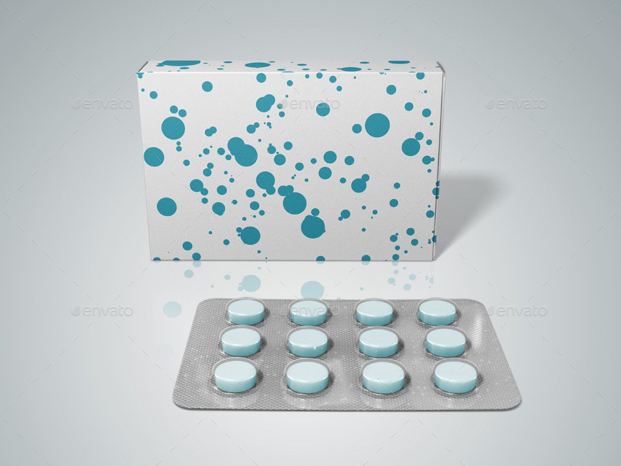 Pills Pack Box Mock-up, Graphics | GraphicRiver
