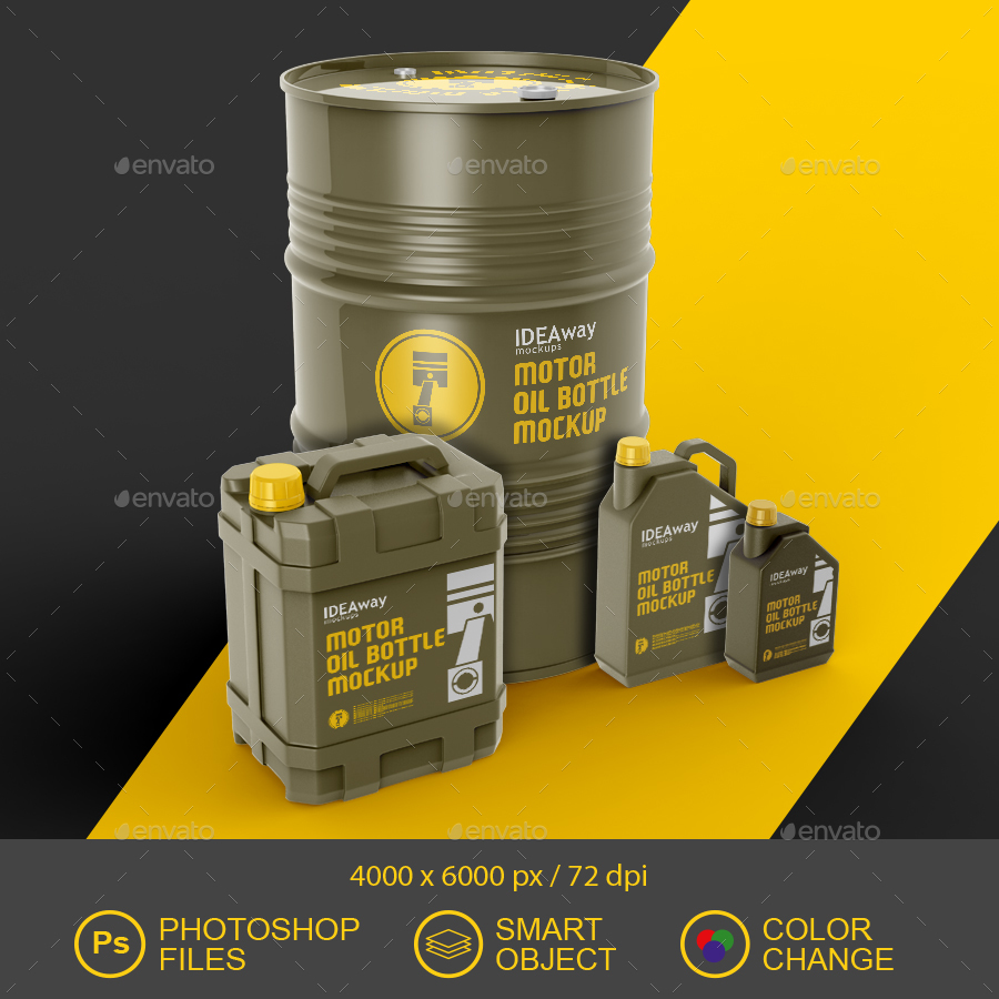Motor Oil Set Mockup, Graphics | GraphicRiver