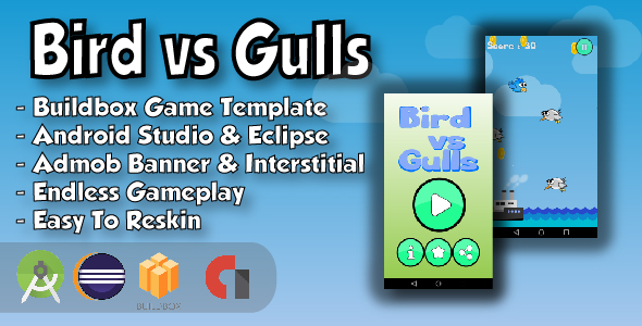 Bird vs Gulls - Android Studio & Eclipse & Buildbox Game Template by RgzStudioTeam