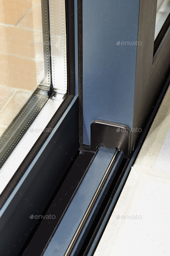 Sliding glass door detail and rail embed Stock Photo by pbombaert ...