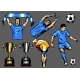 Set of Soccer Elements and Players, Vectors | GraphicRiver