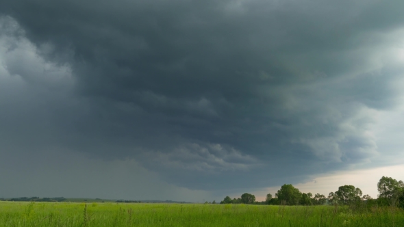 Dark Storm Clouds Over Field, Stock Footage | VideoHive