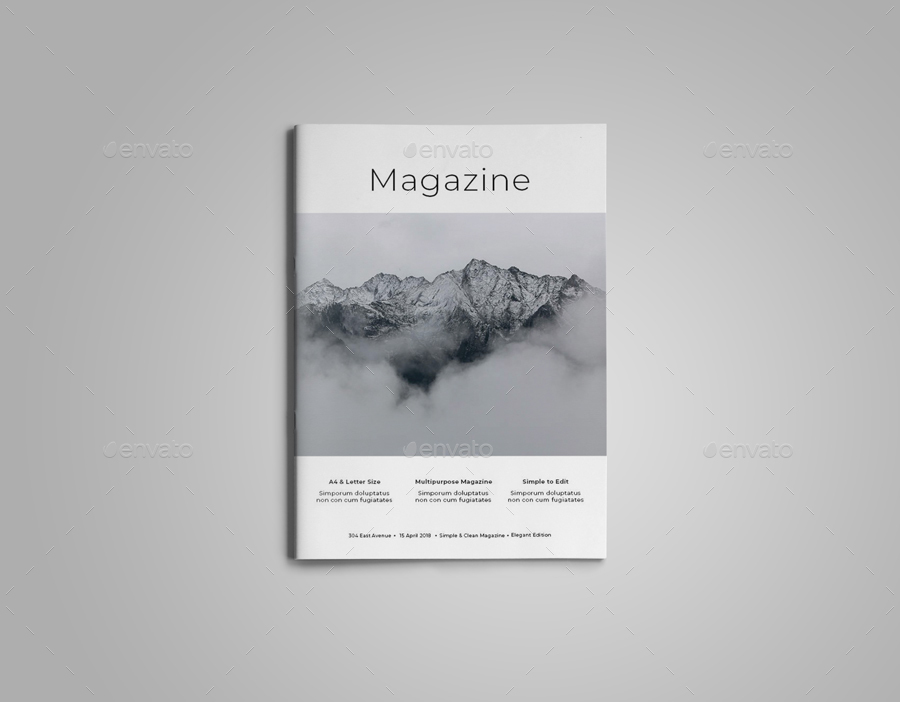 Simple & Clean Magazine Template VIII, Print Templates | GraphicRiver