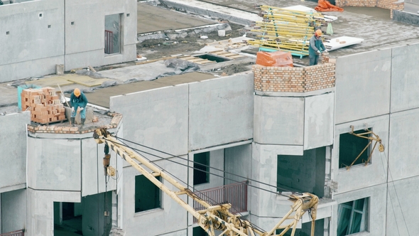 Builders Build a Multi-storey House, Stock Footage | VideoHive