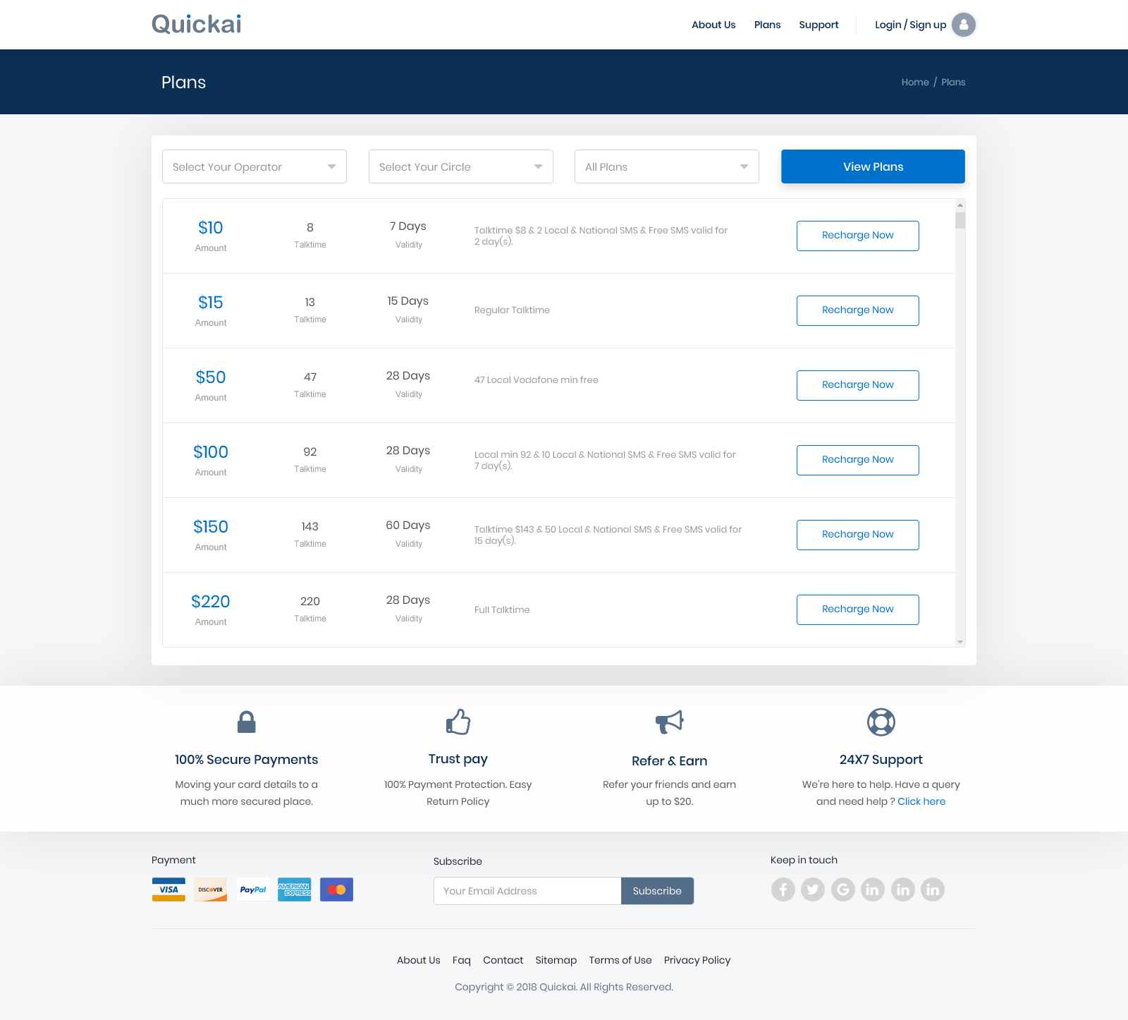 Quickai - Recharge & Bill Payment PSD Template by HarnishDesign ...