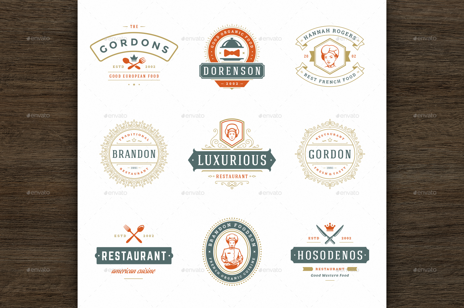 36 Restaurant Logos and Badges, Web Elements | GraphicRiver