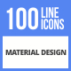 100 Material Design Filled Line Icons, Icons | GraphicRiver