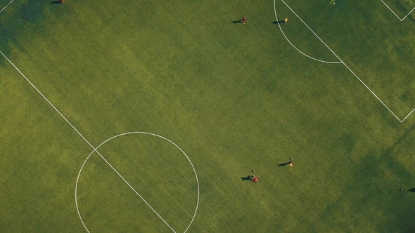 Football Team Practicing at Day on Soccer Field , Stock Footage | VideoHive