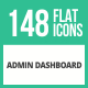 148 Admin Dashboard Flat Icons, Icons | GraphicRiver