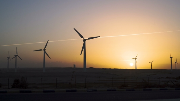 Beautiful Windmill Turbines Harnessing Clean, Green, Wind Energy ...