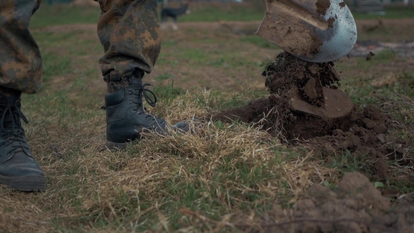 Soldiers Digging Earth, Stock Footage | VideoHive