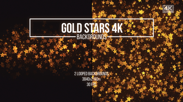 Gold Stars Backgrounds, Motion Graphics | VideoHive