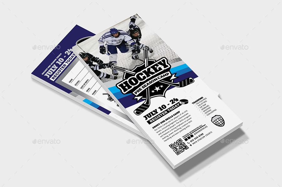 Ice Hockey DL Rack Card Template, Print Templates | GraphicRiver