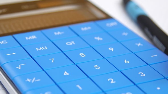 Hand Presses Keys of the Calculator. Calculation of Profit or Loss ...