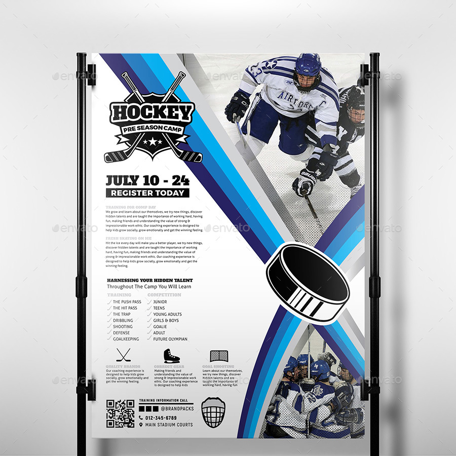 Ice Hockey A3 Poster Template by BrandPacks | GraphicRiver