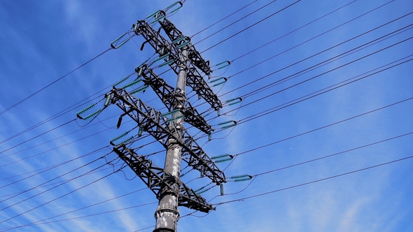 Modern Power Lines, Stock Footage | VideoHive