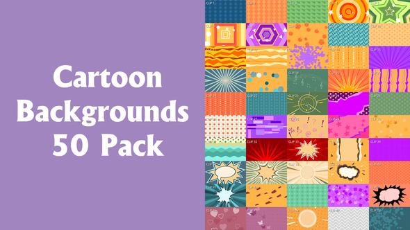 Cartoon Backgrounds 50 Pack, Motion Graphics | VideoHive