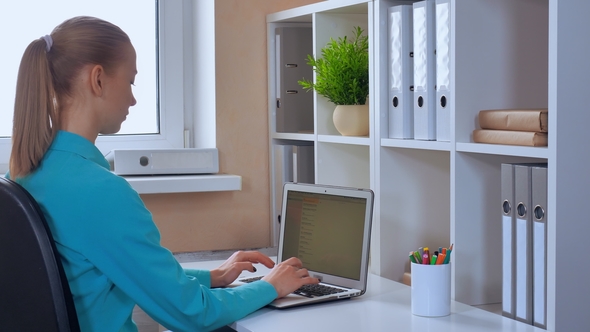 Employee Works in Small Office, Stock Footage | VideoHive