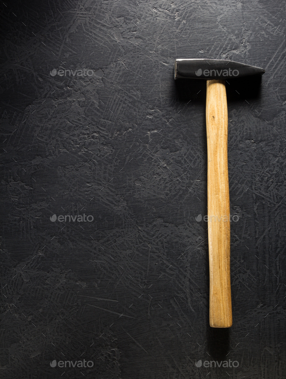 hammer tool at black background Stock Photo by seregam | PhotoDune