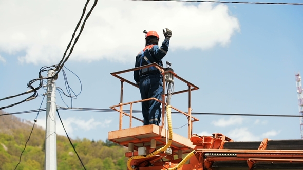 Electric Power Line Repairs, Stock Footage | VideoHive