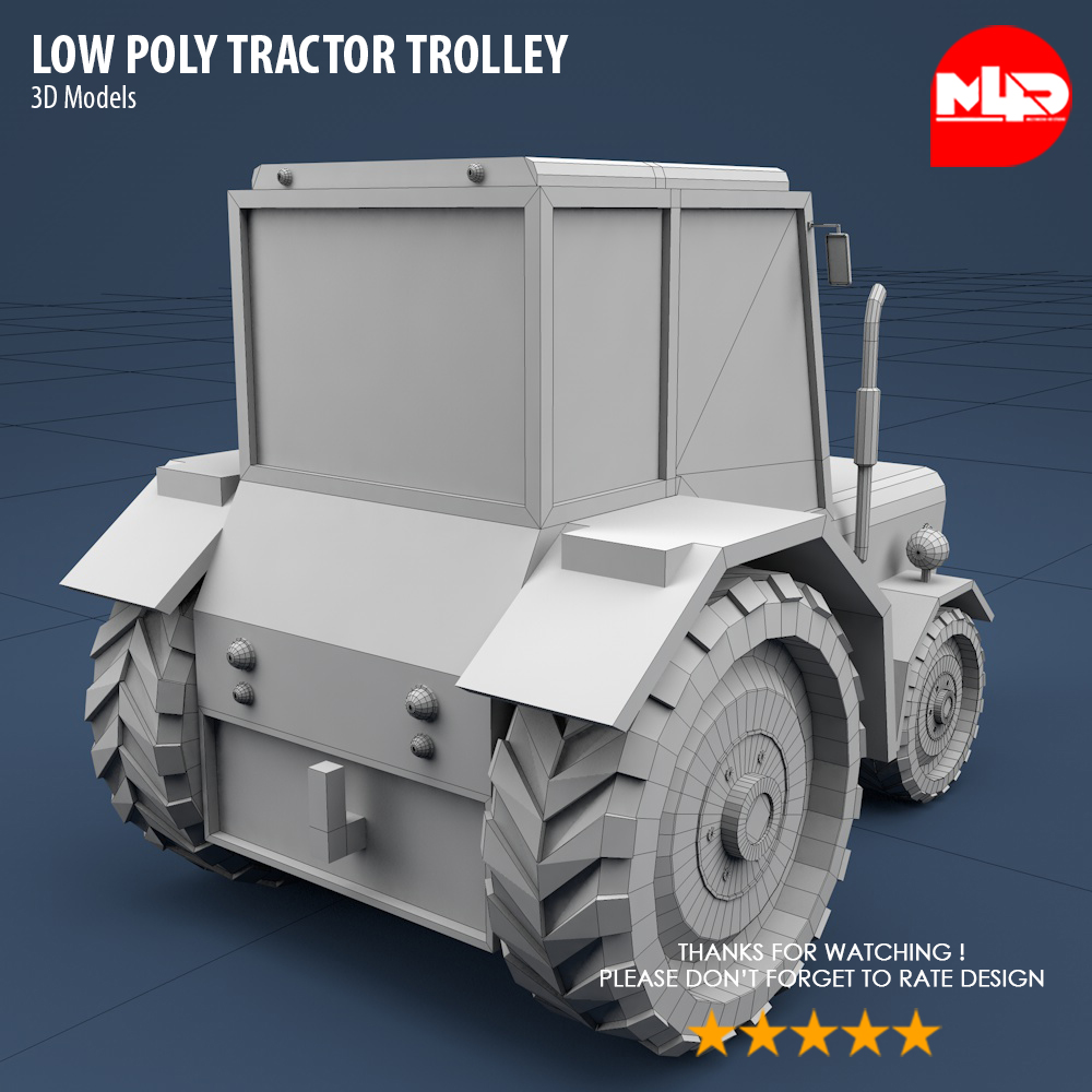 Low Poly Tractor Trolley by multimedia4d | 3DOcean