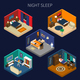 Night Sleep Isometric Compositions Set, Vectors | GraphicRiver