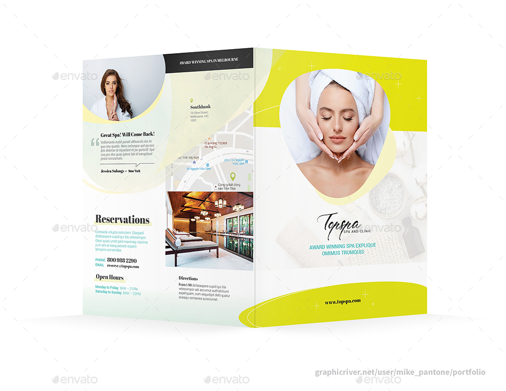 Spa Bifold / Halffold Brochure 10, Print Templates | GraphicRiver