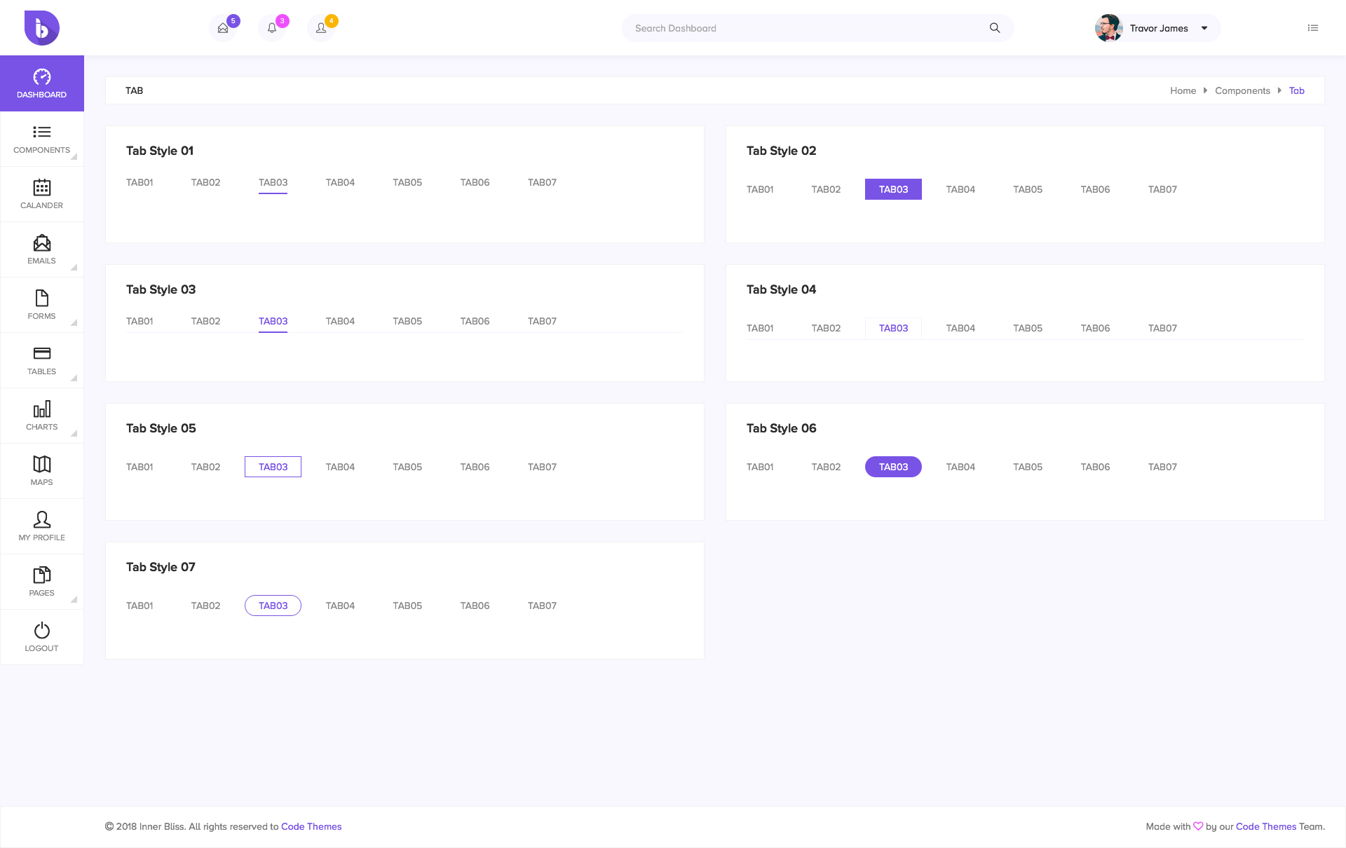 Inner Bliss - Creative Admin PSD Template by CodeThemes | ThemeForest