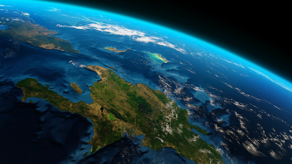 4K Earth Close Up Greater Antilles Caribbean Sea, Motion Graphics ...