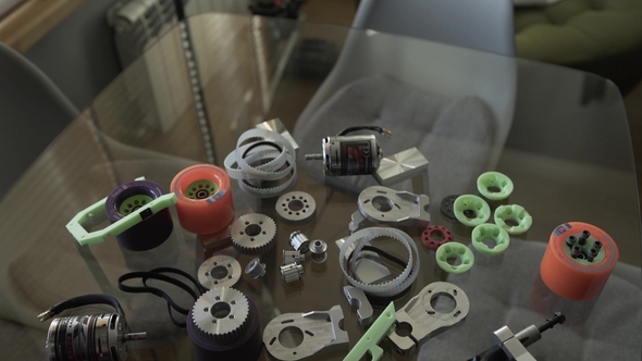 Longboard Parts - Motor Wheel and Gears for Assembling, Carbon Board ...