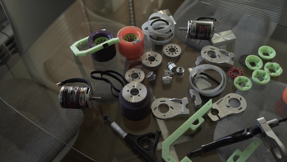 Longboard Parts - Motor Wheel and Gears for Assembling, Carbon Board ...