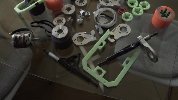 Longboard Parts - Motor Wheel and Gears for Assembling, Carbon Board ...
