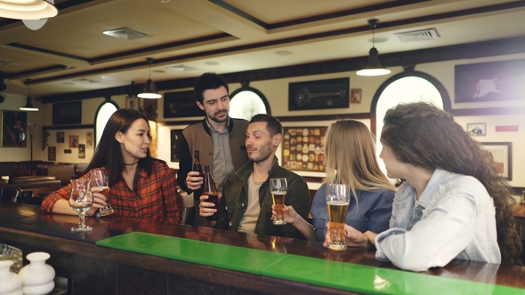 Students Drinking in Bar Celebrating End of Academic Session, Stock Footage