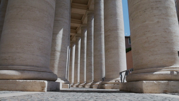 Passage Through Columns St. Peter's Square, Vatican City, Italy, Stock ...
