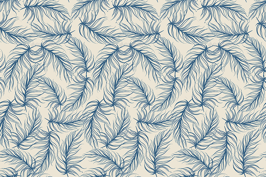 Simple Feathers Seamless Patterns / Backgrounds, Graphics | GraphicRiver