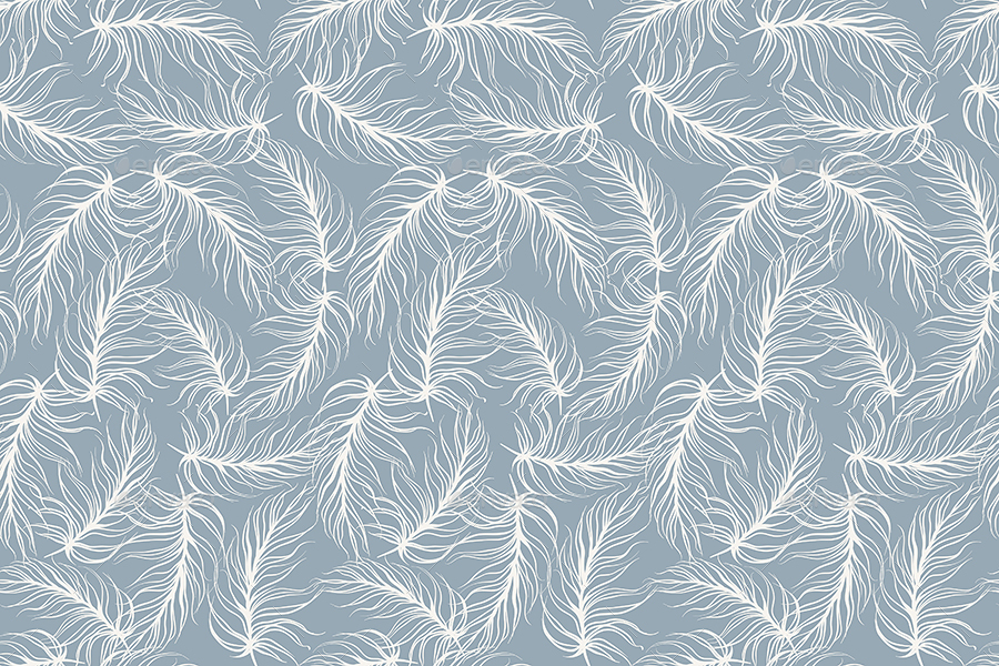 Simple Feathers Seamless Patterns / Backgrounds, Graphics | GraphicRiver