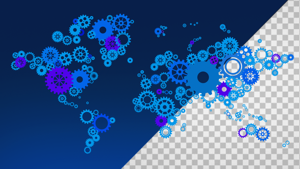 Gear World Map , Motion Graphics | VideoHive