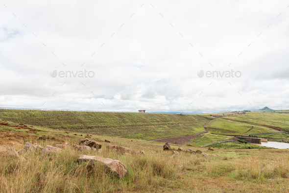 Woodstock Dam in the Tugela River near Bergville Stock Photo by dpreezg