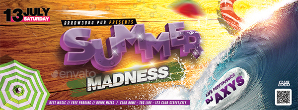 Summer Beach Madness Flyer, Print Templates | GraphicRiver
