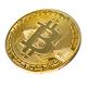 Bitcoin. Physical bit coin. Digital currency. Cryptocurrency. Golden ...