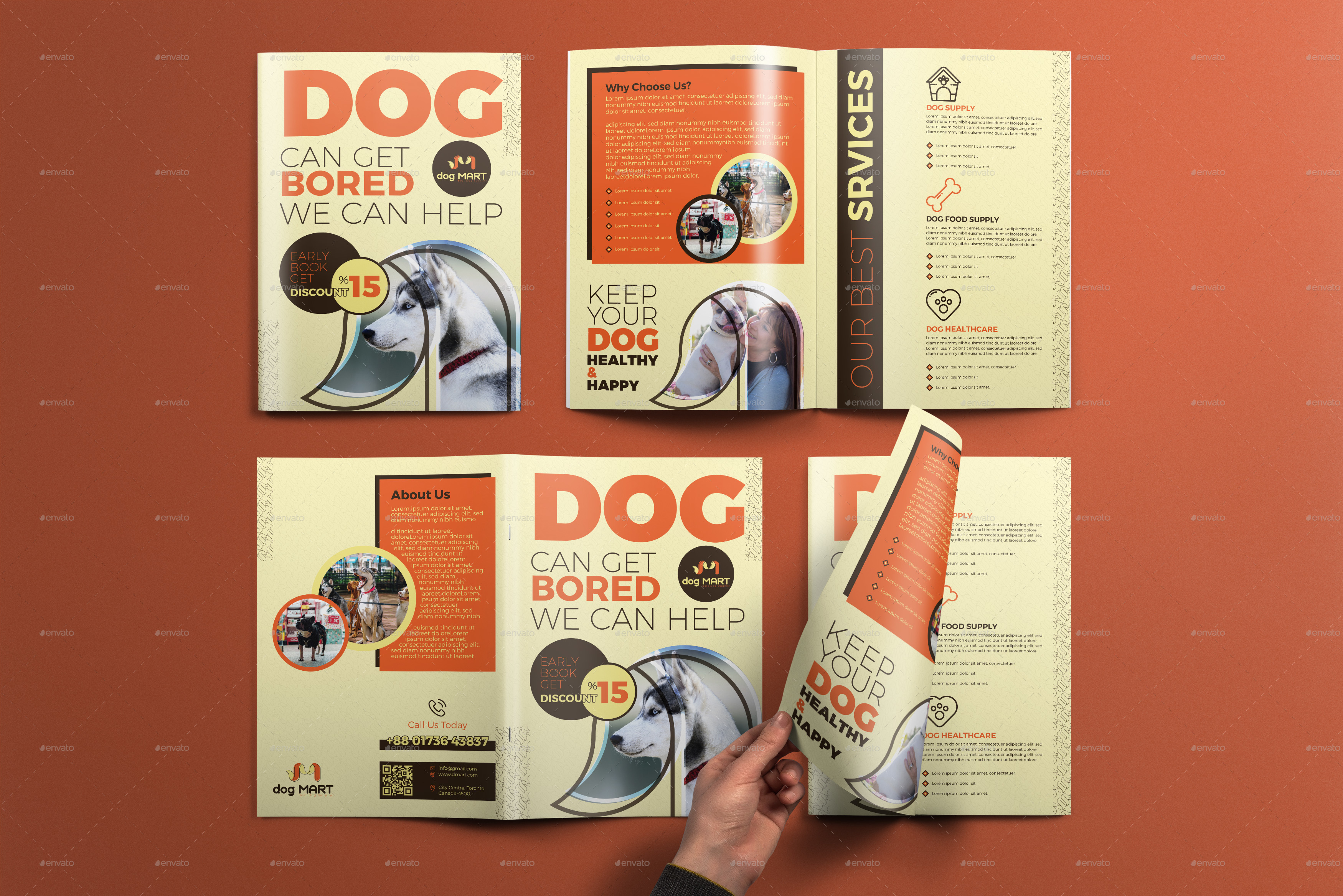 Dog Bi-Fold Brochure, Print Templates | GraphicRiver