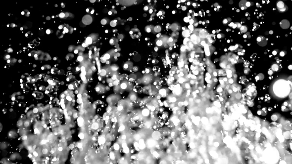 Splash Effect of Huge Rain Drops. Black Background., Stock Footage