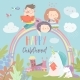 Happy Kids on Rainbow with Magical Unicorns, Vectors | GraphicRiver