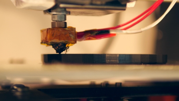 3D Printing Process with Plastic Wire Filament on Printer. ., Stock Footage