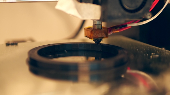 3D Printing Process with Plastic Wire Filament on Printer. ., Stock Footage