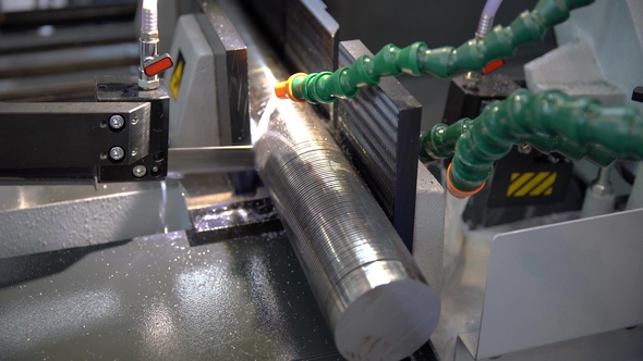 Modern Machine Saw. Cutting Metal Modern Processing Technology, Stock ...