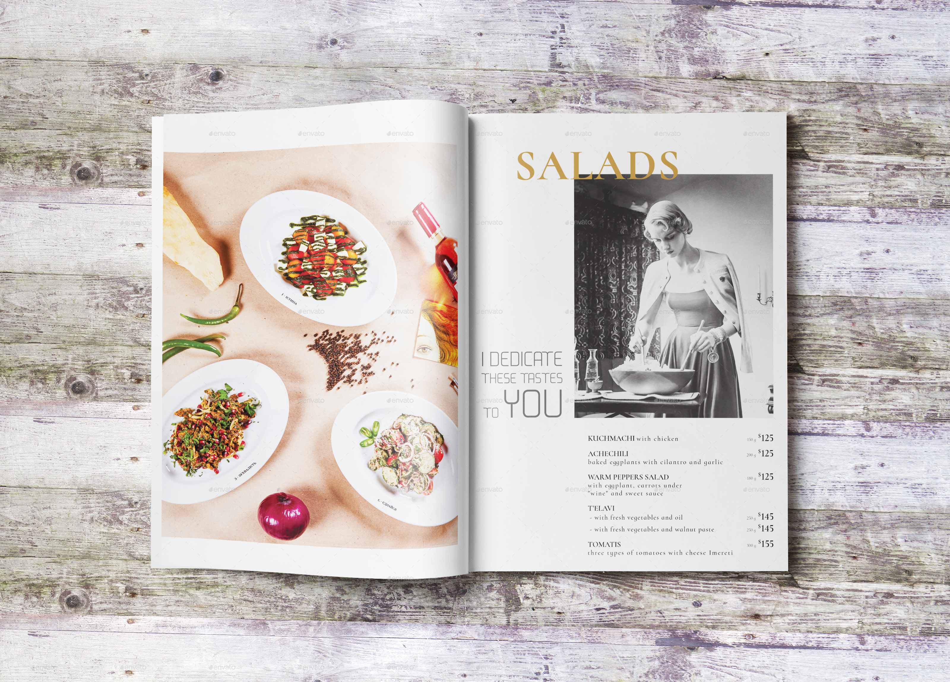 Restaurant Menu in a Magazine Style, Print Templates | GraphicRiver