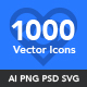1000 Vector Icons, Icons | GraphicRiver
